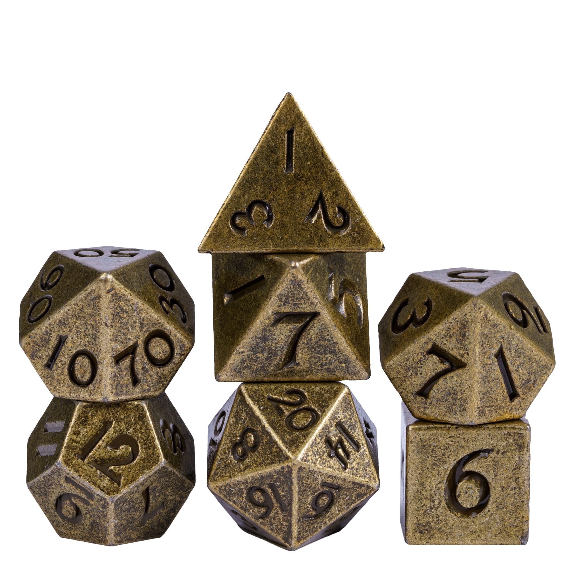 Cusdie Mini Metal DND Dice Set, 7-Die 10MM Metal Polyhedral D&D Dice ...