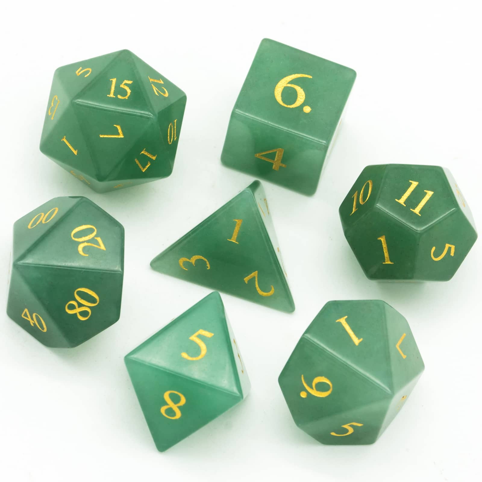 Cusdie Set of 7 Handmade DND Stone Dice, 16mm Polyhedral Stone Dice Set ...
