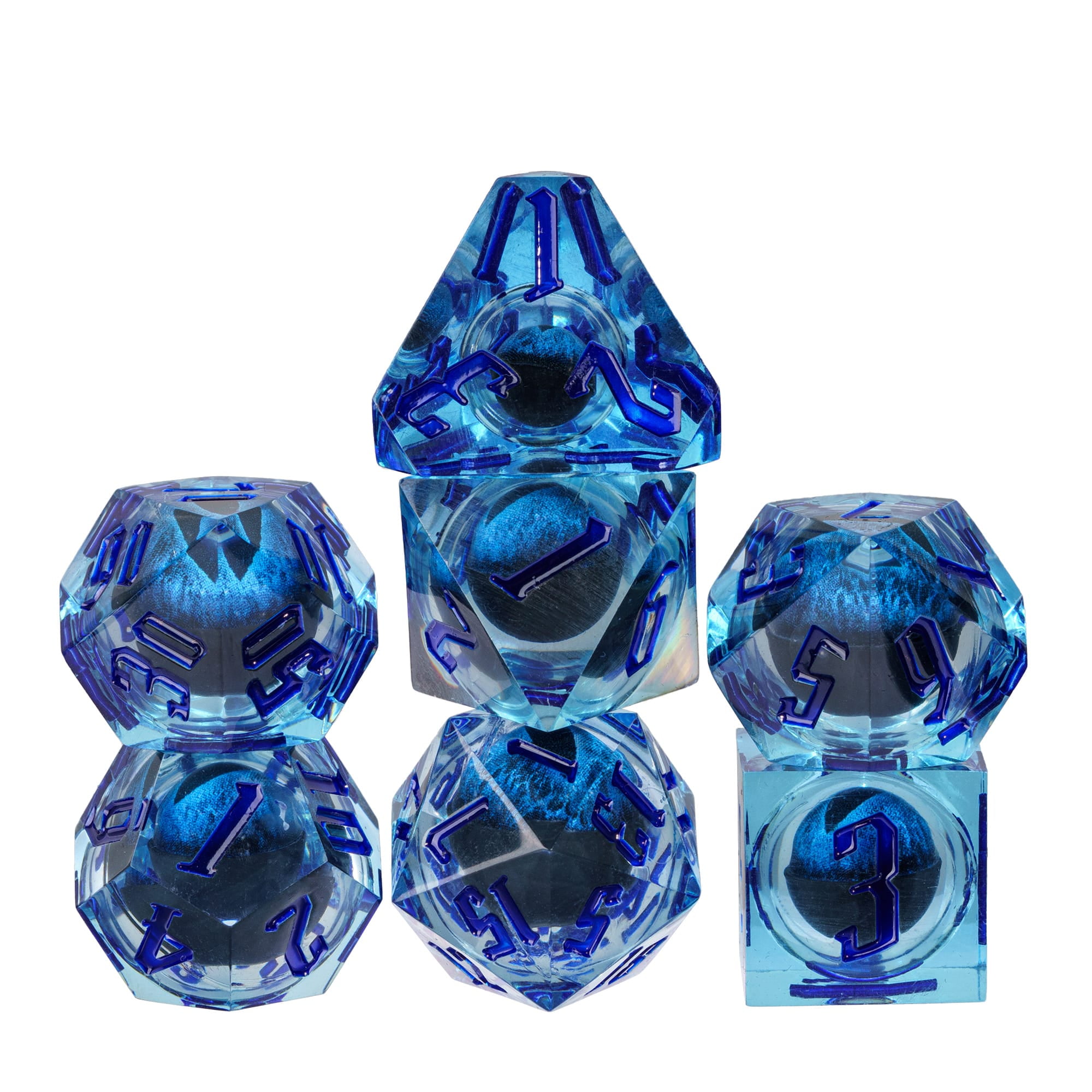 Cusdie Sharp Edges DND Dice, Death Peeping Eyes Liquid Core Dice, 7 PCs ...