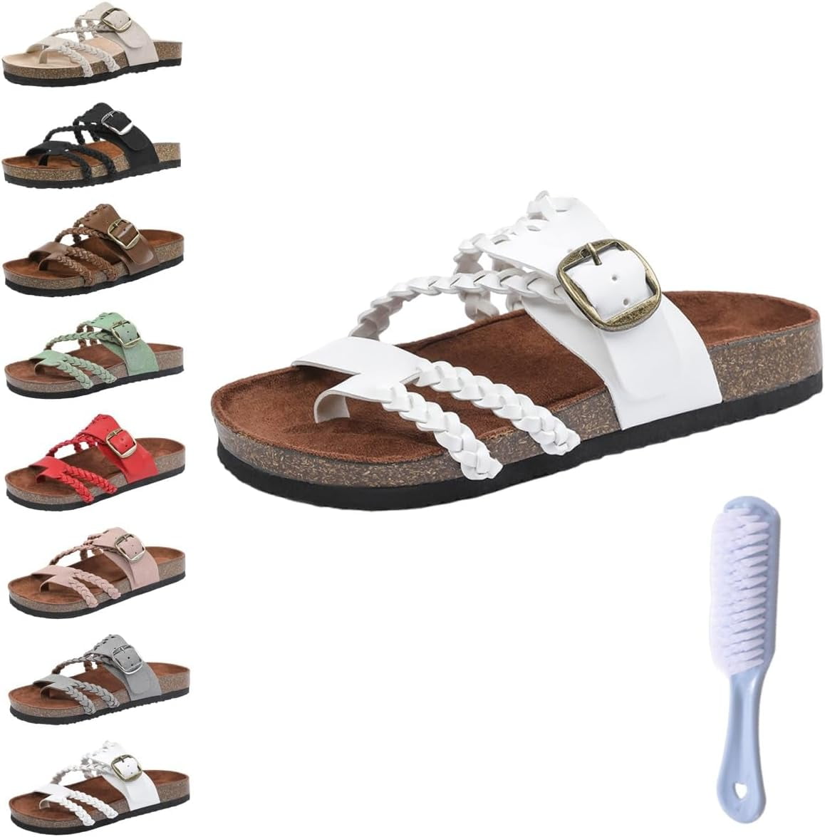 Cushion Air Sandals for Women, 2025 New Women's Hazy Cork Leather ...