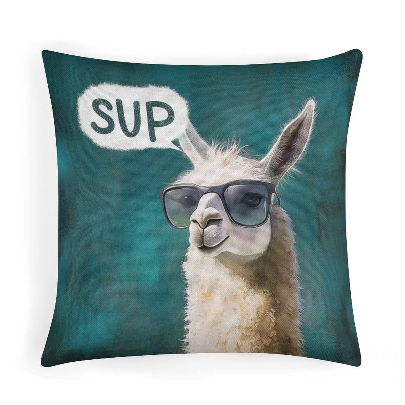 Cushion Case Cartoon Alpaca Wearing Sunglasses Modern Sofa Throw Pillow ...