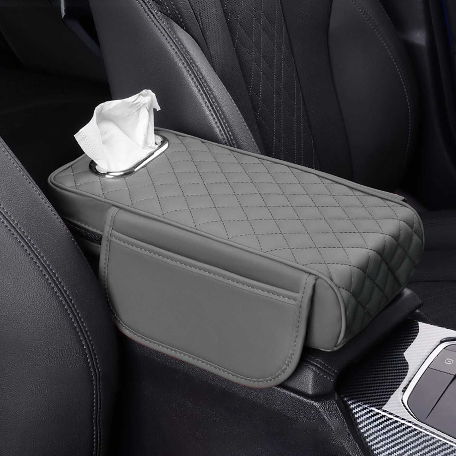 Cushion Center Console Cover Arm Rest Leather Automotive Seat Protector ...