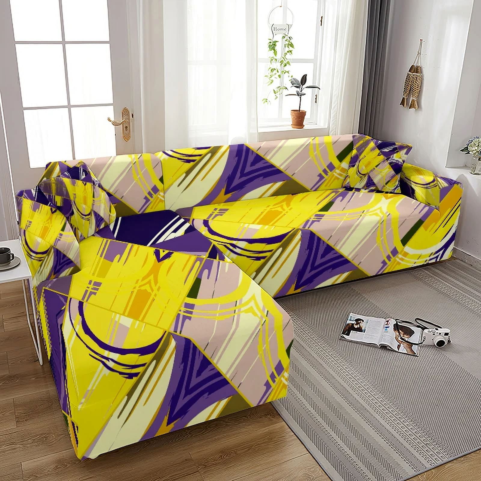 Cushion Cover Color Psychedelic Sofa Cover for Living Room Elastic ...