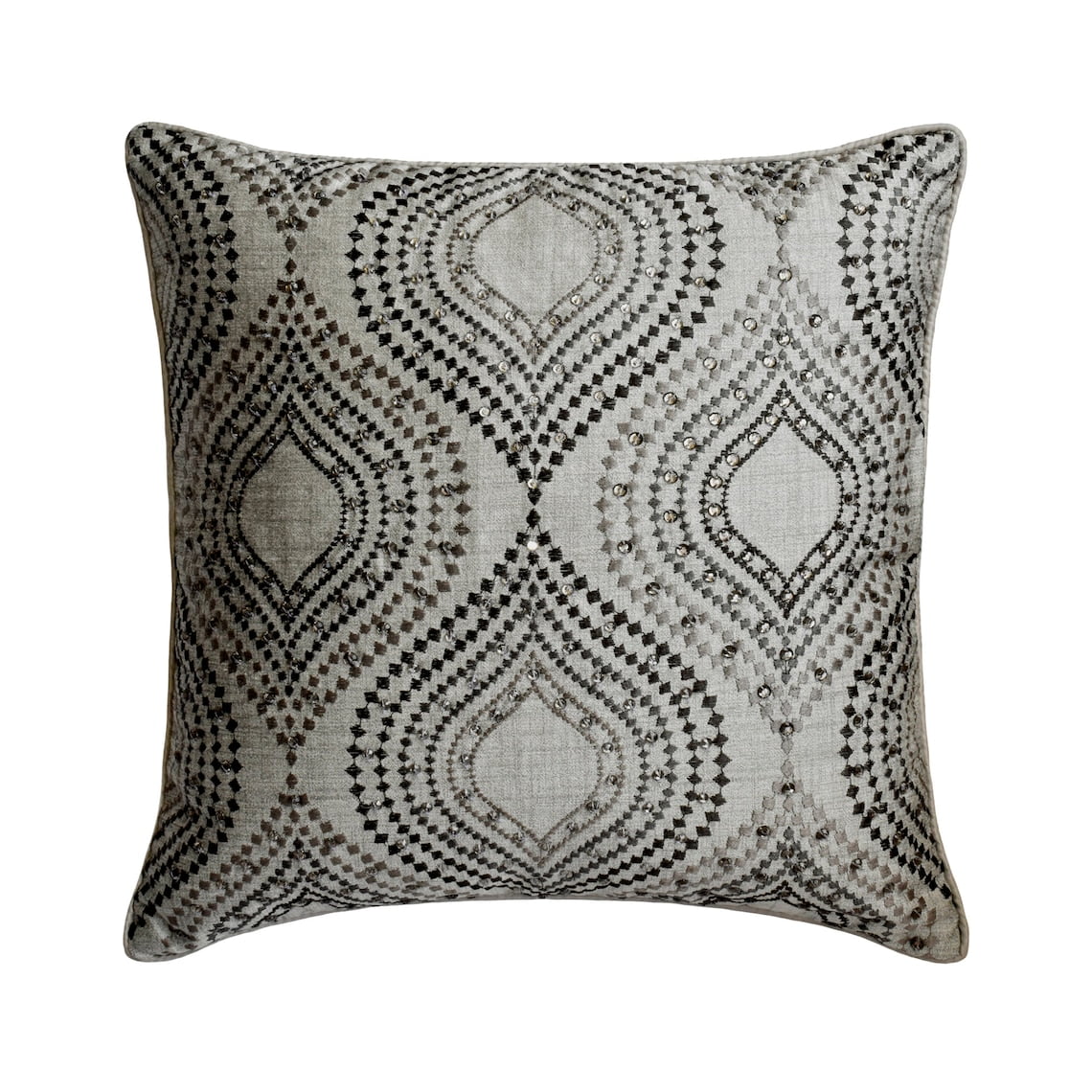 Cushion Cover For Couch, Grey 26"x26" (65x65 cm) Euro Shams, Jacquard ...