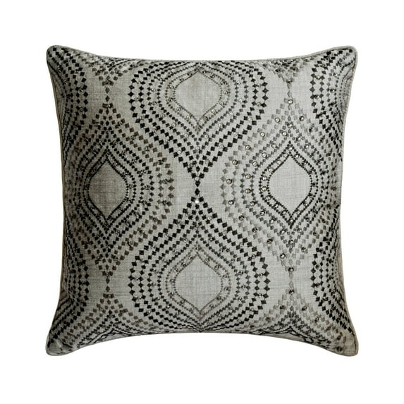 Cushion Cover For Couch, Grey 26"x26" (65x65 cm) Euro Shams, Jacquard ...