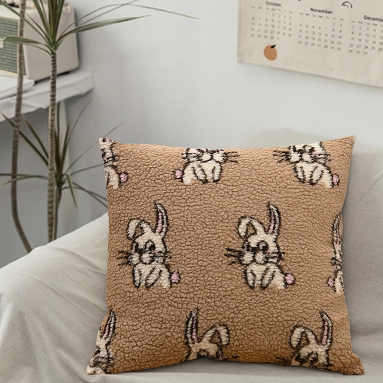 Cushion Cover Plushs Pillow Cover Easter Cute Bunny Pillow Cover Living ...