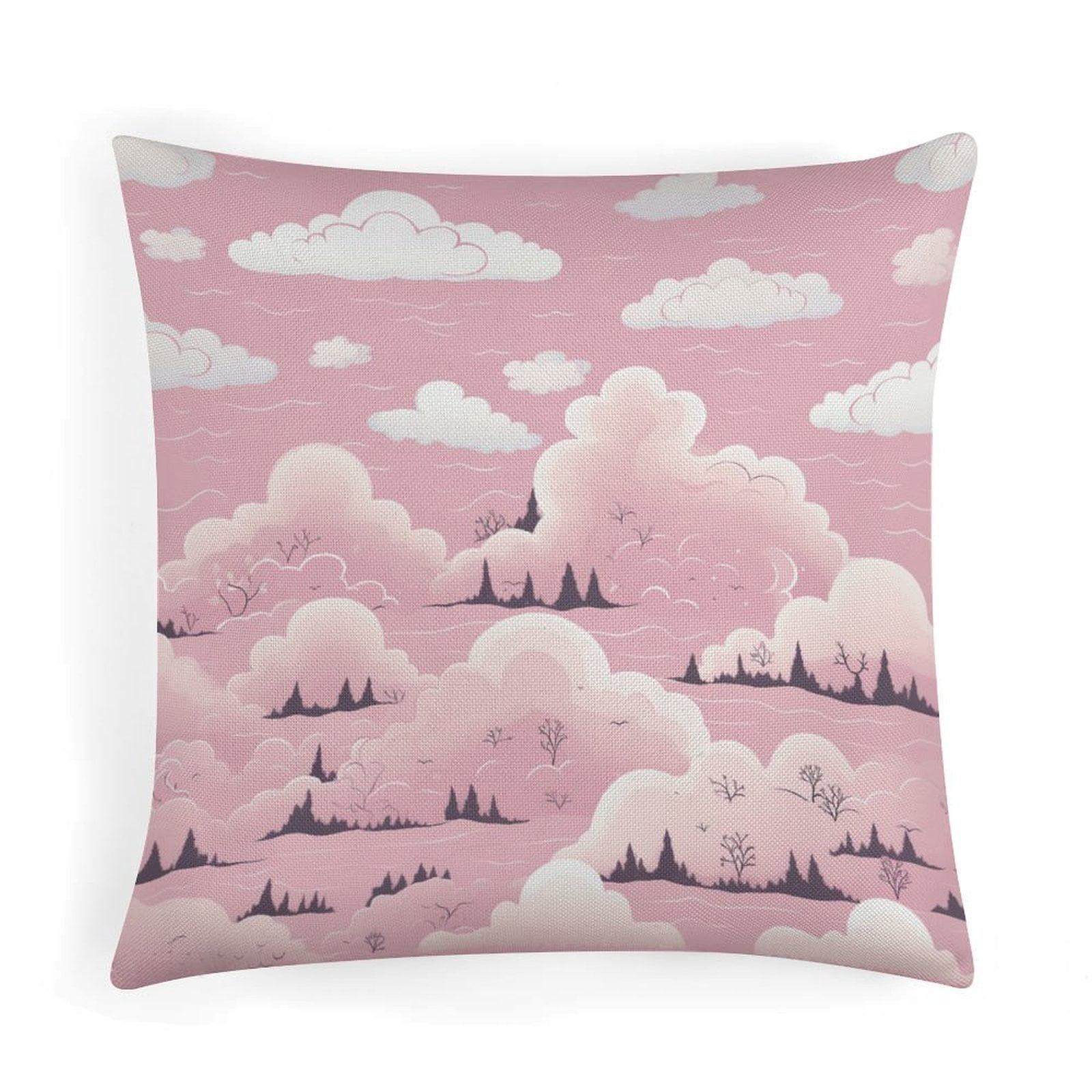 Cushion Covers Pastel Clouds Asthetic White And Pink Art Square Pillow ...