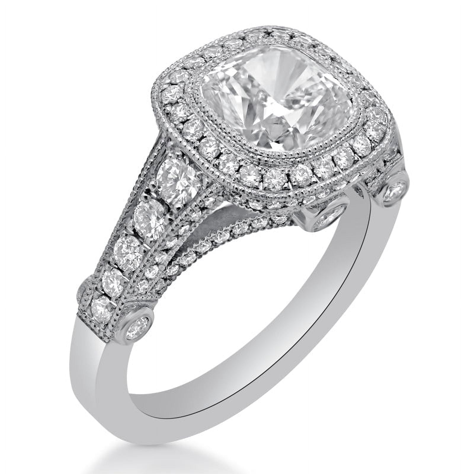 Cushion Cut Bezel Set Antique Style Diamond Engagement Ring Legacy ...