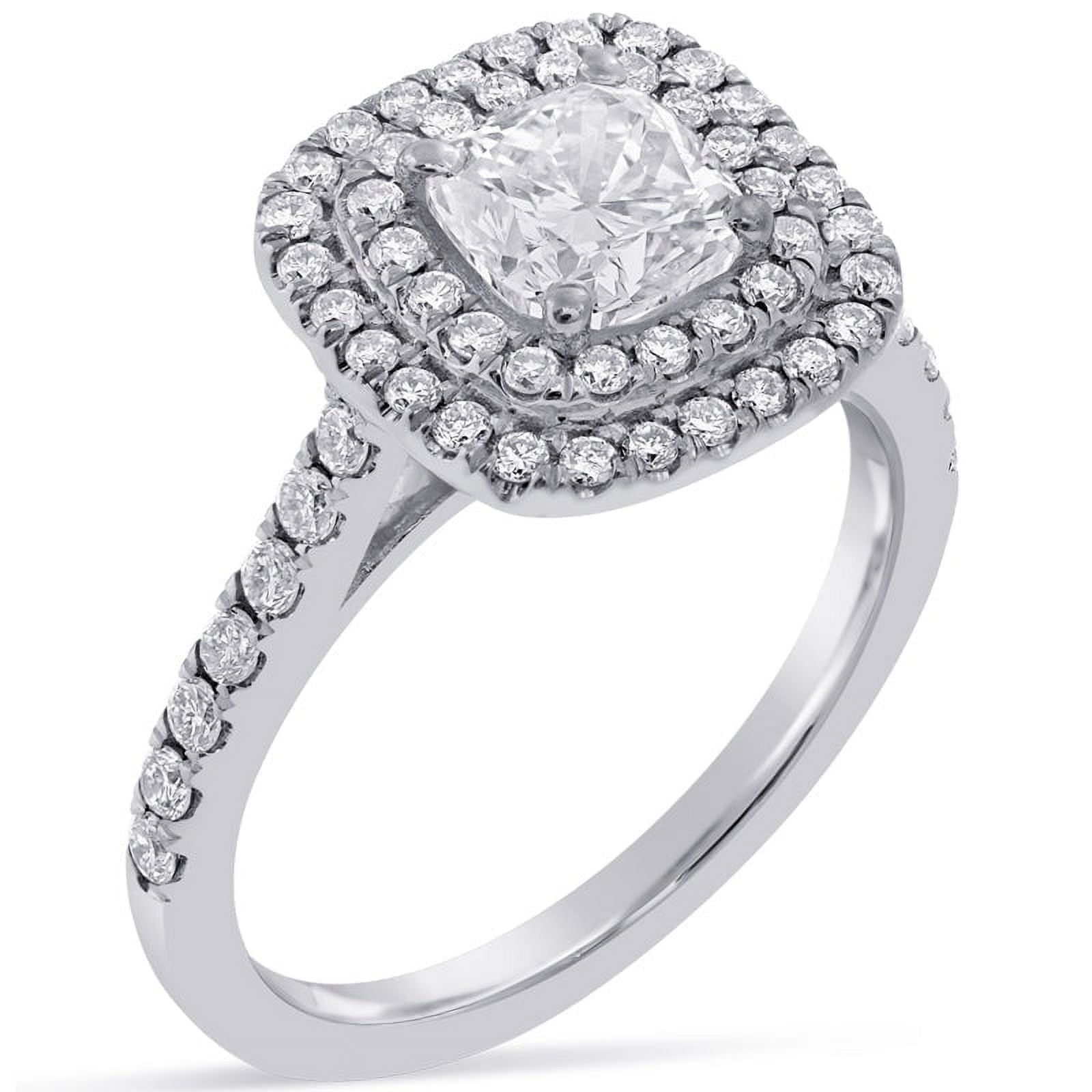 Cushion Cut Double Halo Diamond Engagement Ring Micro Pave C53 ...