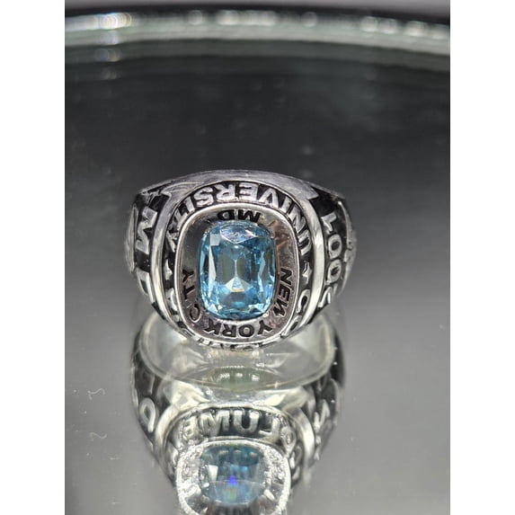 Cushion Cut Modern Personalized Cushion Gemstone High School Class Ring ...