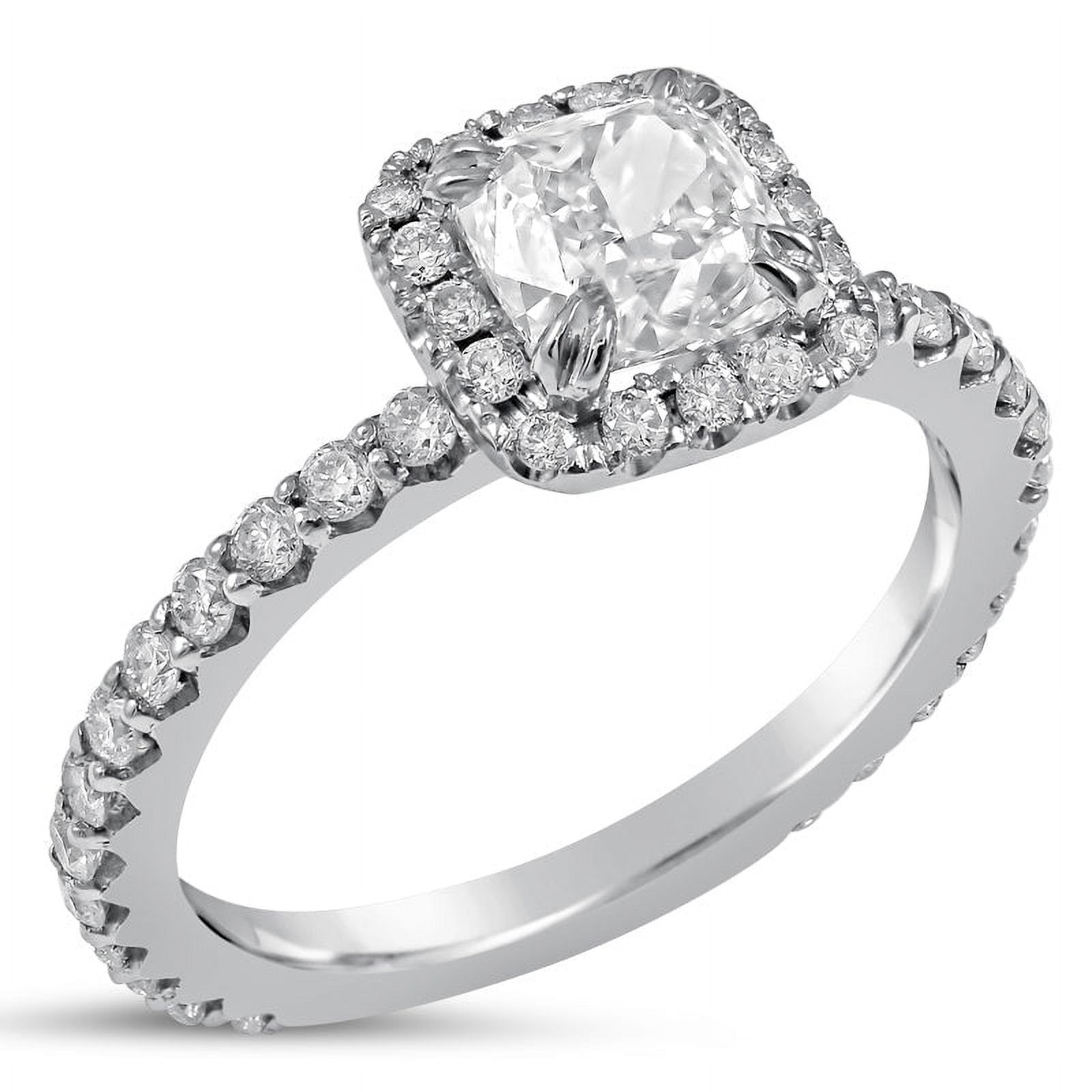Cushion Cut Square Halo Diamond Ring with Pave Diamonds C11 - Walmart.com