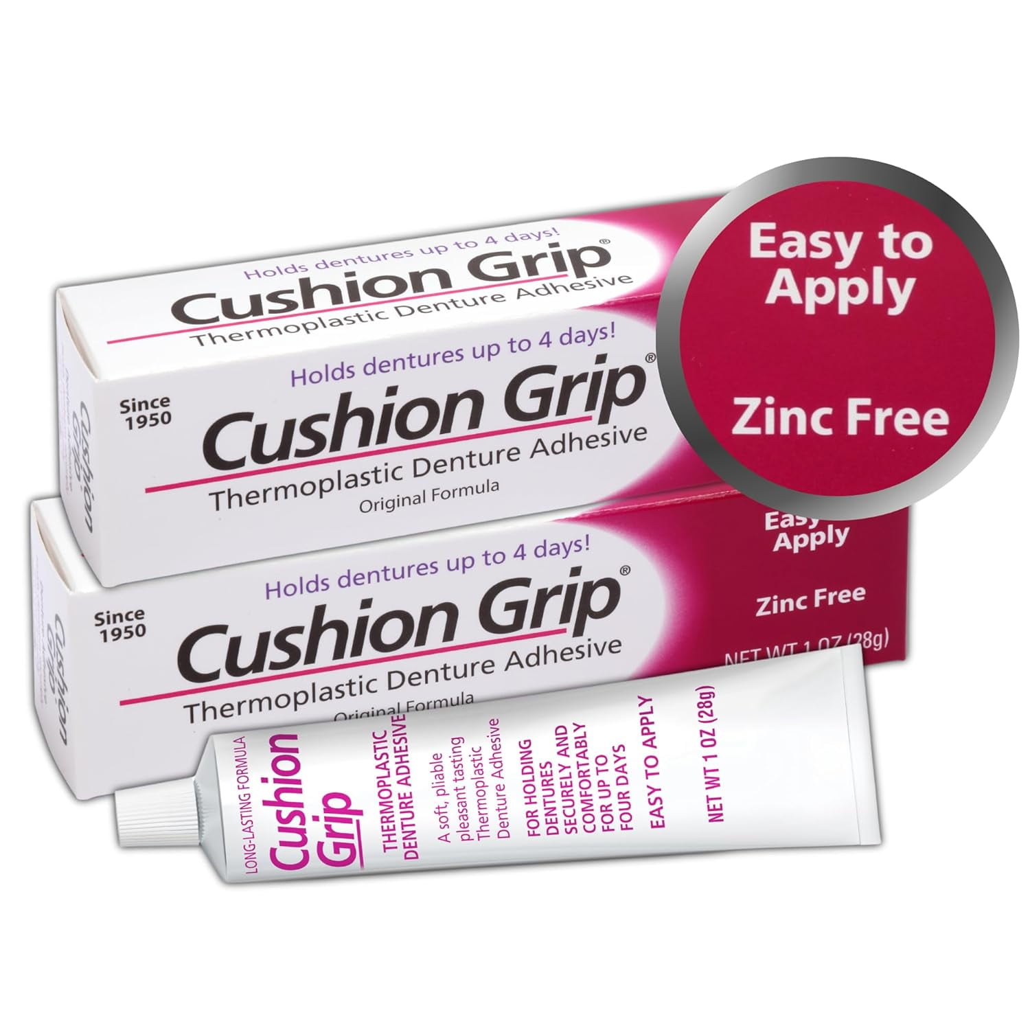 Cushion Grip Thermoplastic Denture Adhesive, 1 oz - Refits and Tightens ...