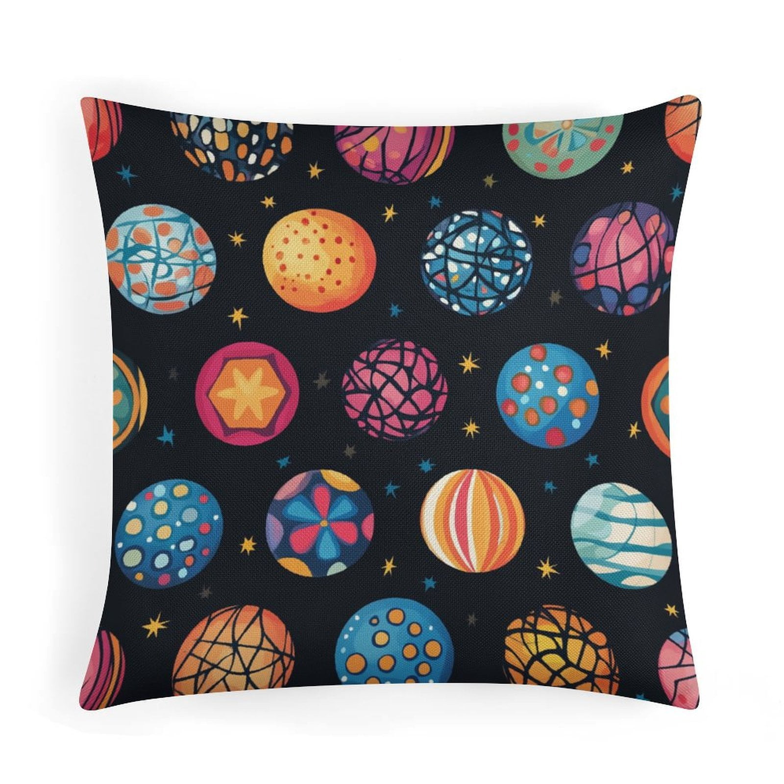 Cushion Pillow Cover Colorful Planets And Stars Pillowcase Farm ...
