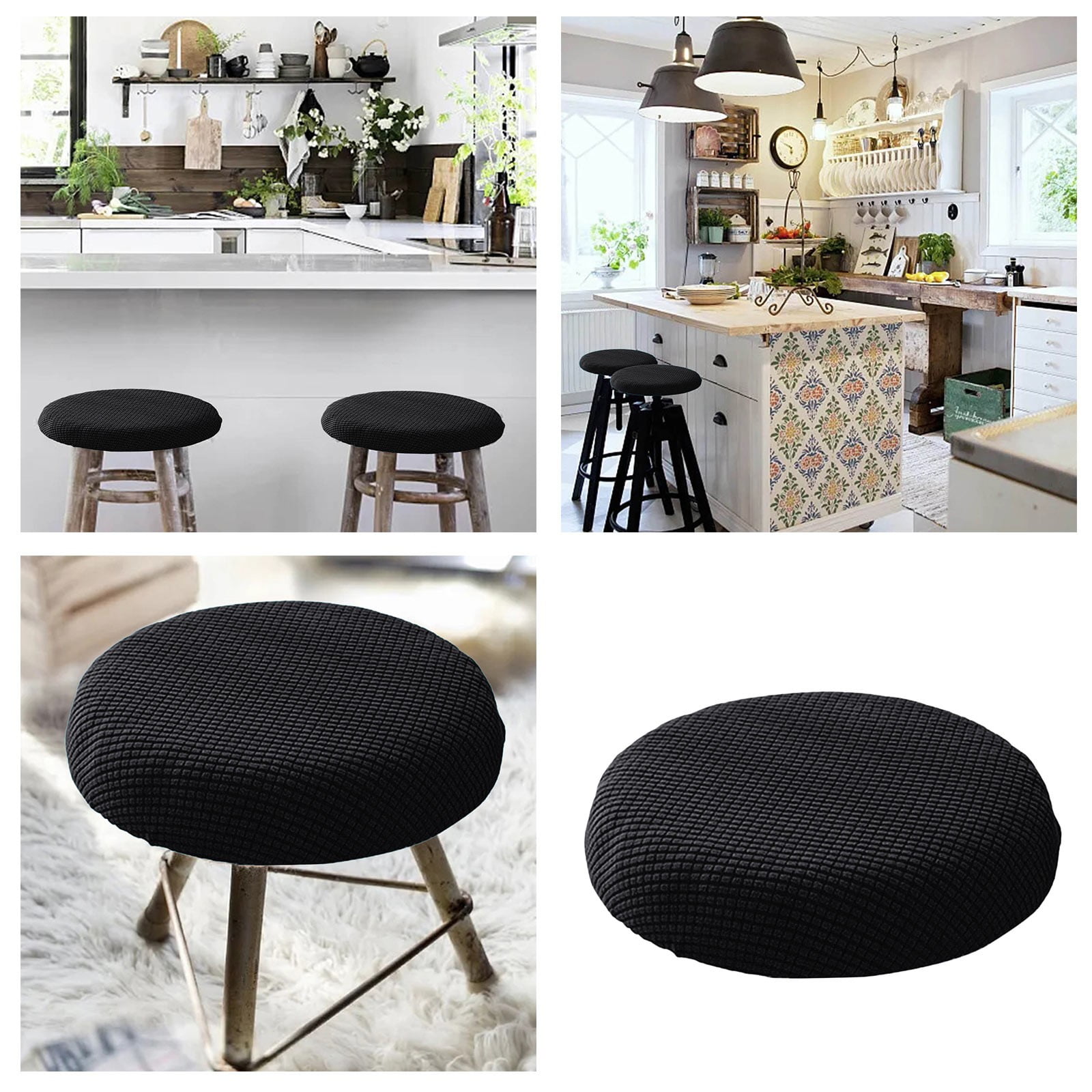 Cushion Round Stool Chair Cover Protective Household Swivel Chair Seat ...
