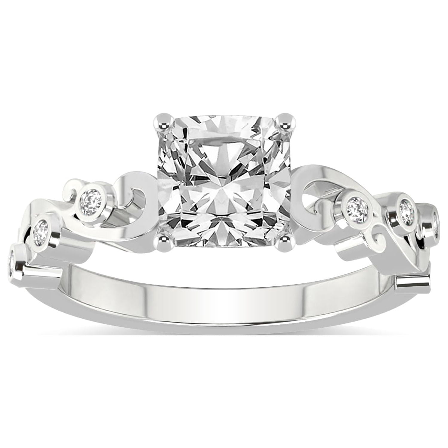 Cushion Shape 4 Carat IGI Certified Lab Grown Diamond Ring | 14K White ...