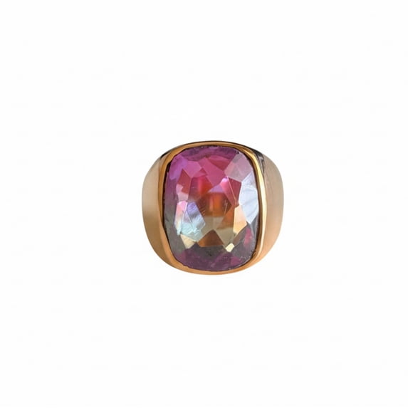 Cushion Shape Tourmaline Ring - Solid Pure Copper Jewelry, Multicolor ...