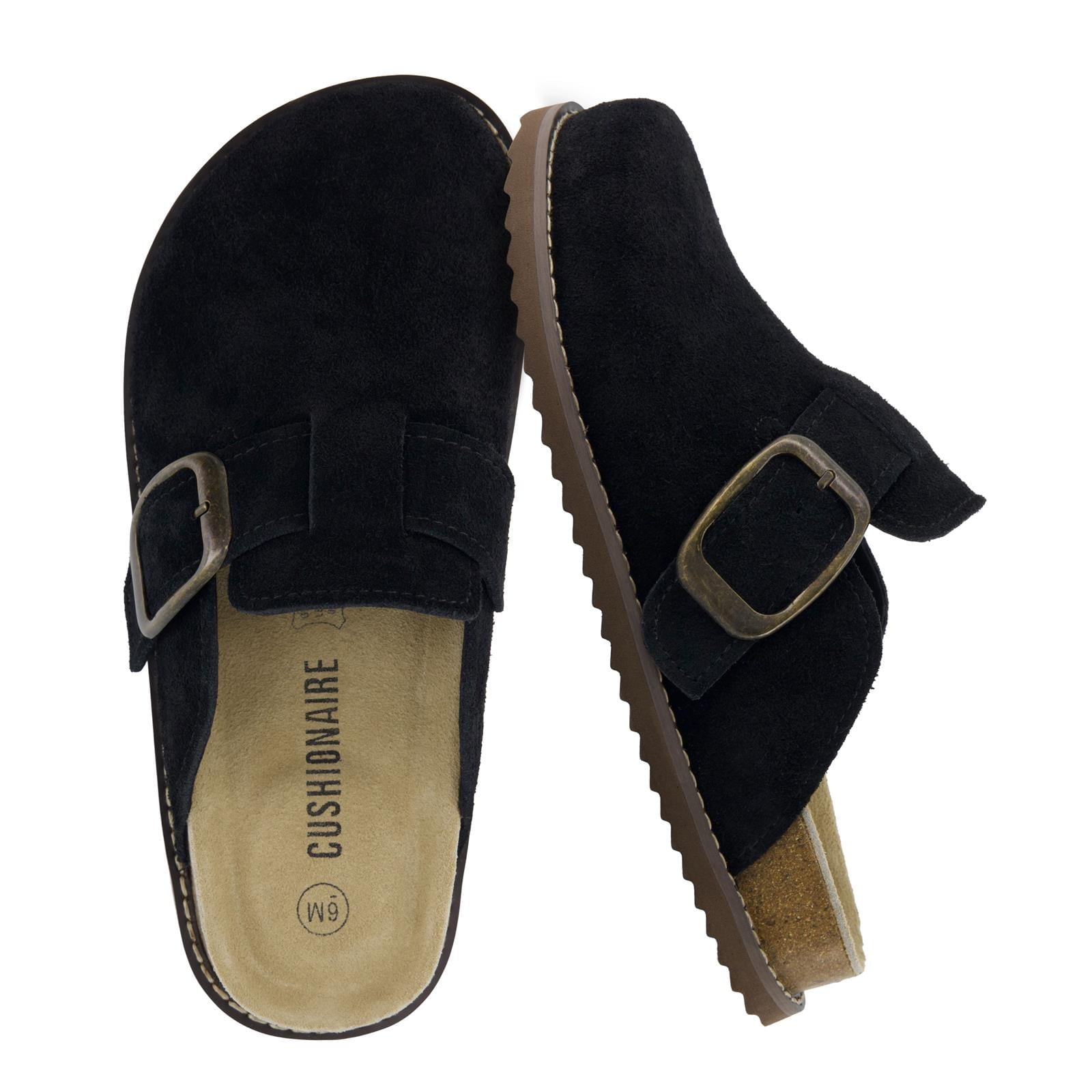 Cushionaire Blain Genuine Suede Clogs for Women | Slip-On Mules with ...