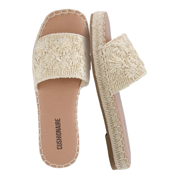 Cushionaire Bolero Sandals for Women, Woven Raffia Slide with Jute Sole ...