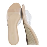 Cushionaire Brit Dress Wedge Sandals for Women, Clear Slip-On ...