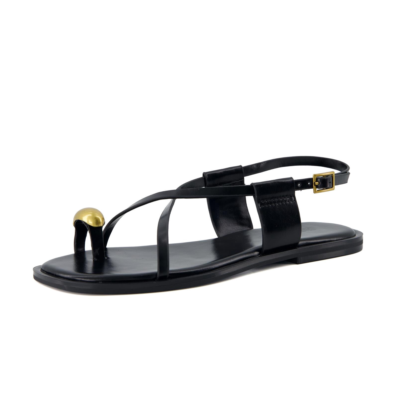Cushionaire Corfu Flat Sandals for Women – Strappy Design with Toe Loop ...