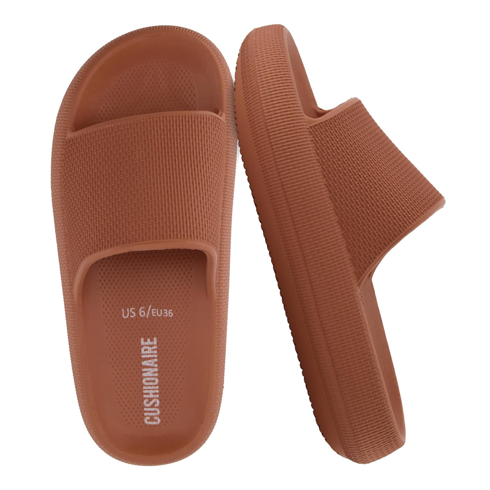 Cushionaire Feather Pillow Slide Sandals for Women – Comfortable and ...