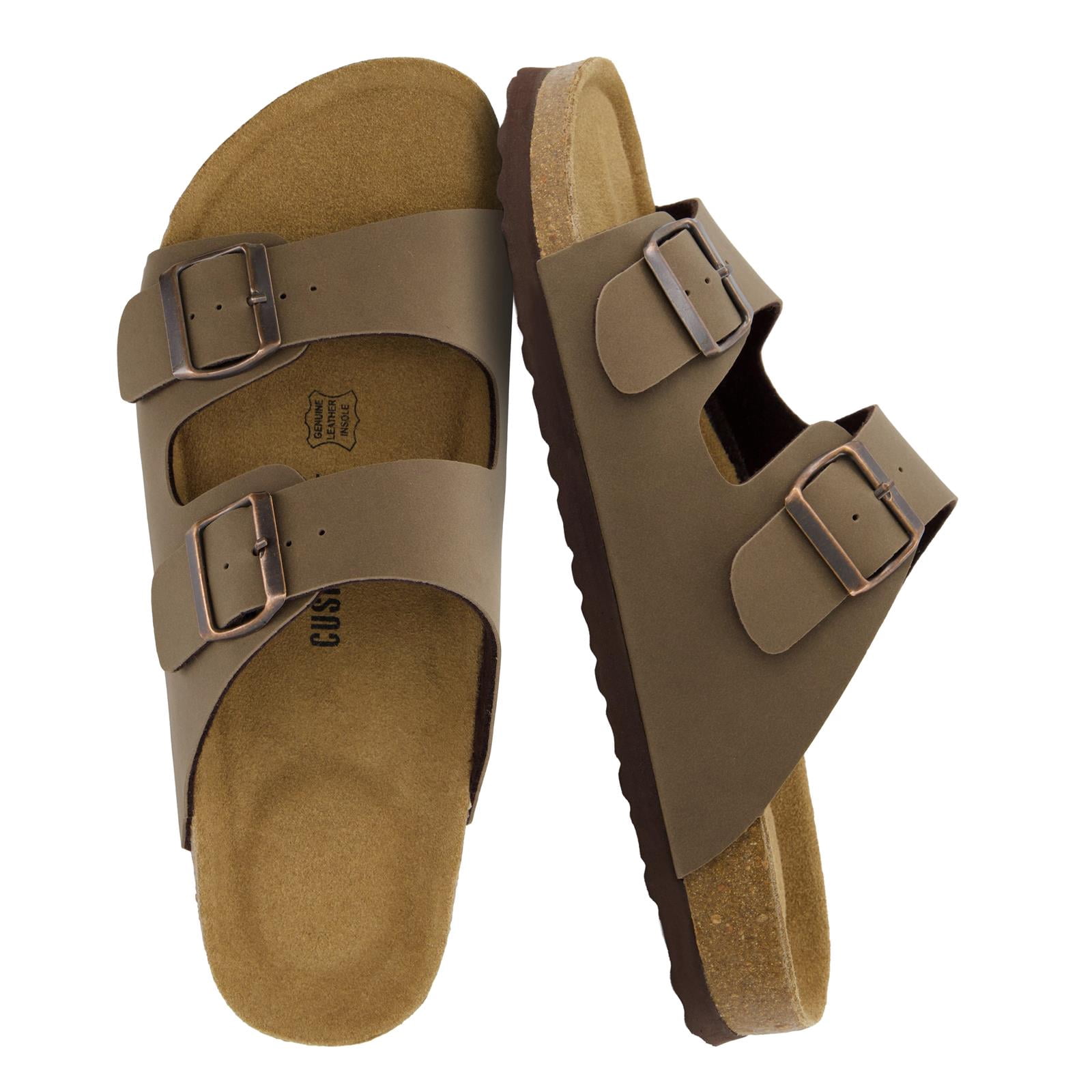 Cushionaire Lane Cork Footbed Mens Sandals, Adjustable Buckle Comfort ...