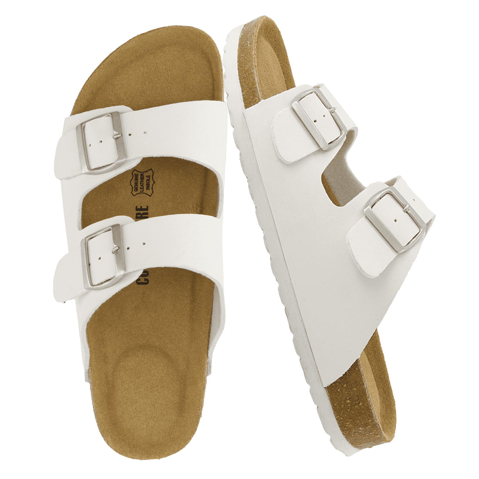 Cushionaire Lane Cork Footbed Mens Sandals, Adjustable Buckle Comfort ...