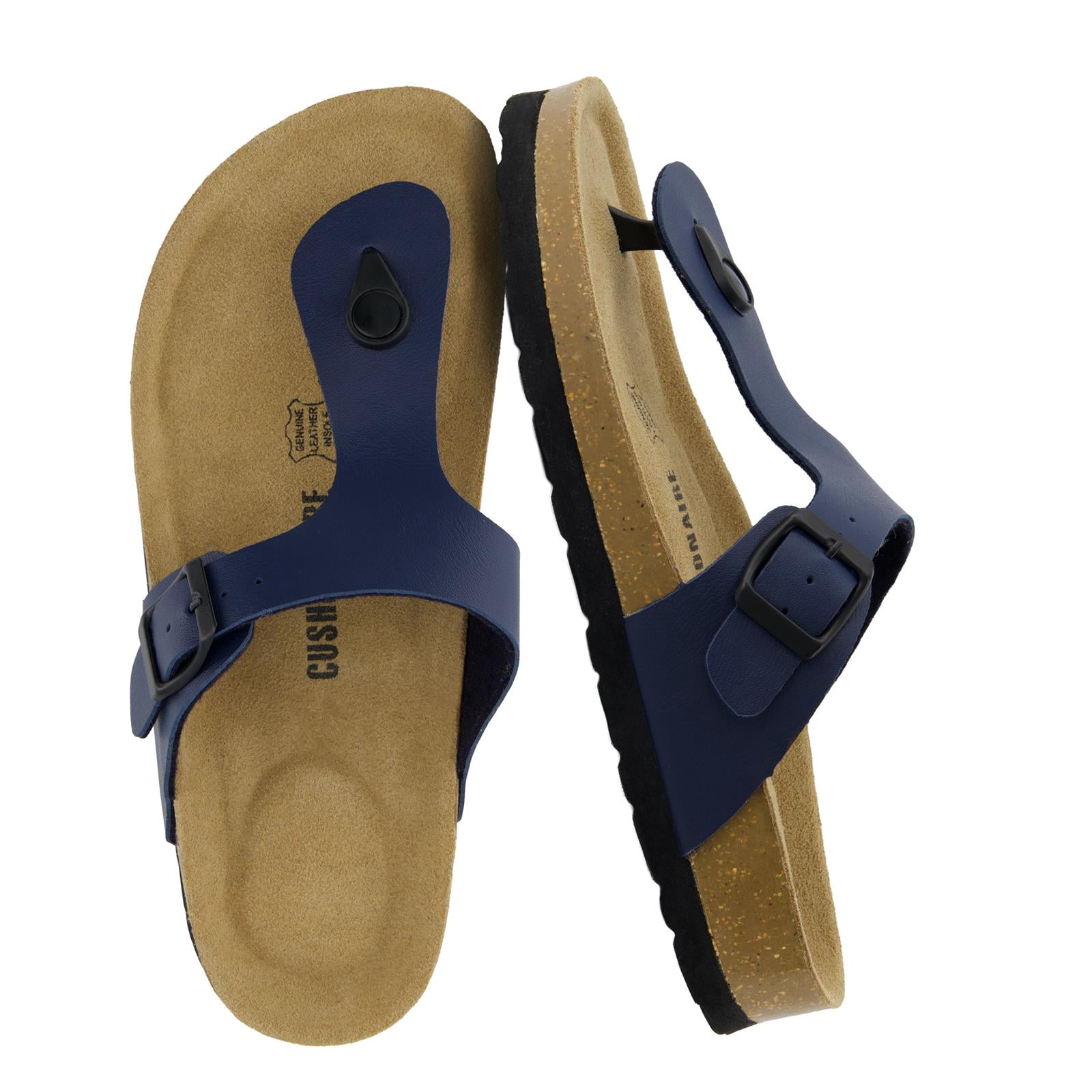 Cushionaire Leah Thong Sandals for Women - Cork Footbed Flip Flops for ...