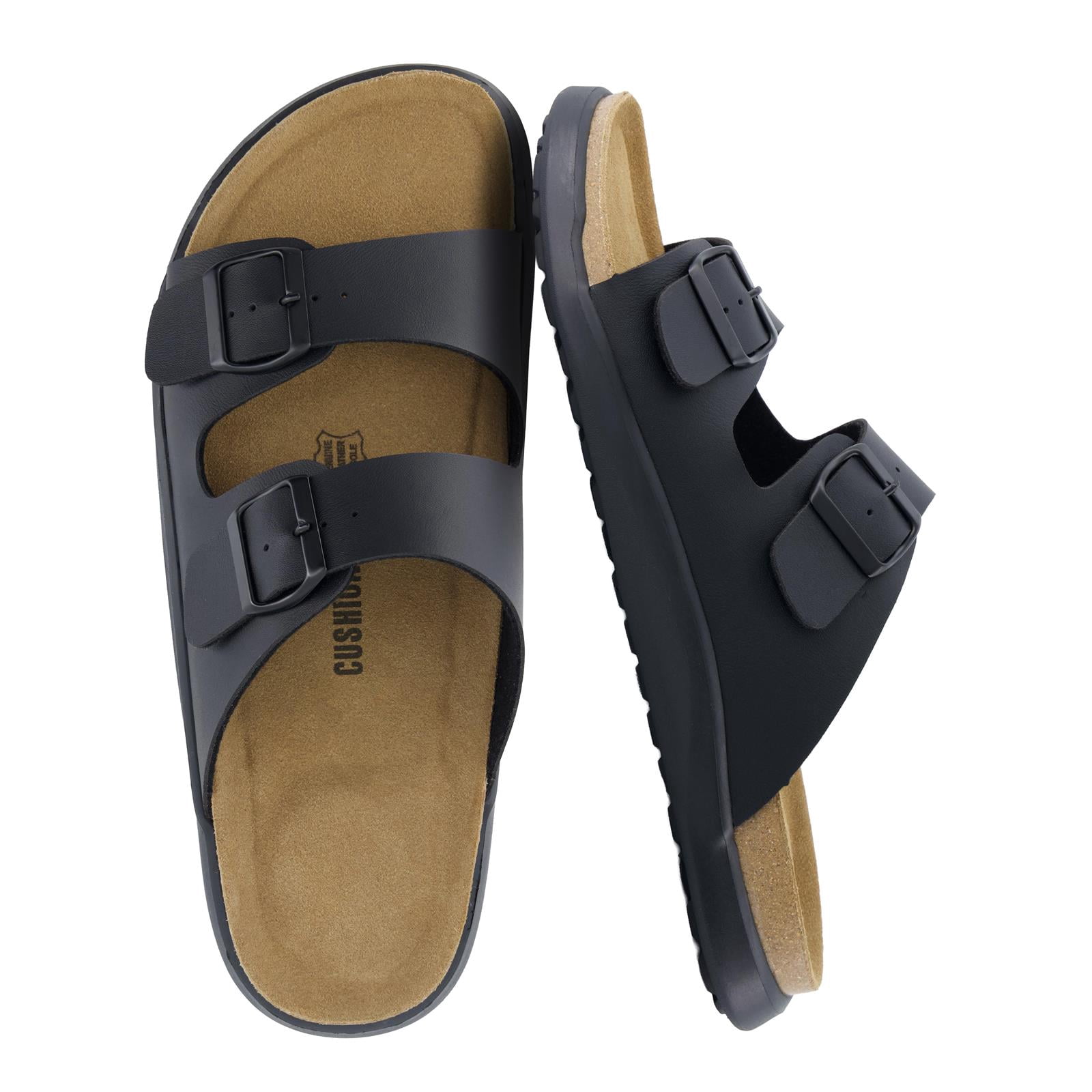 Cushionaire Mars Slide Sandals for Men, Comfortable Adjustable Double ...