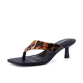 Cushionaire Mezzo Clear Strap Kitten Heels for Women, Square Toe Flip ...