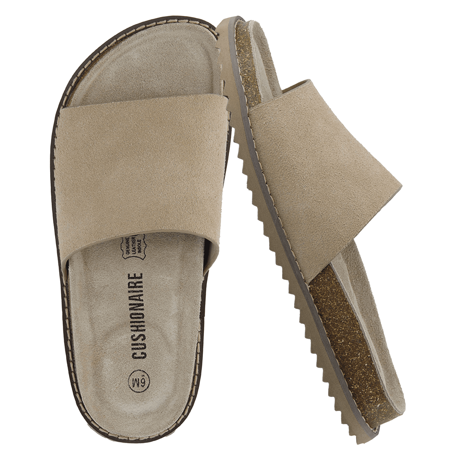 Cushionaire Ritual Women’s Slide Sandal – Suede Slip-On with Cork ...