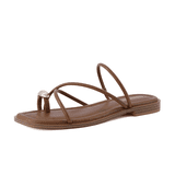 Cushionaire Venue Women’s Strappy Toe-Loop Slide Sandals with Gold-Tone ...