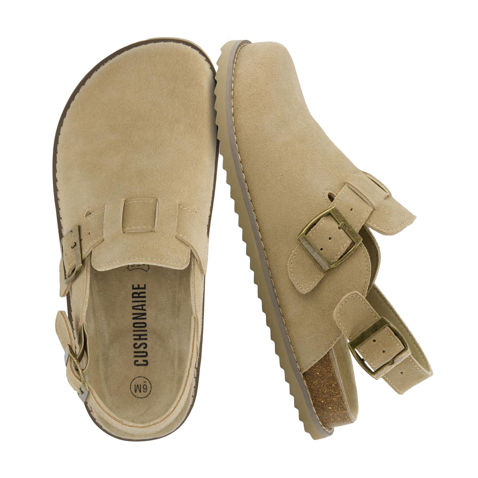 Cushionaire Women's Brooklyn Genuine Suede Clogs - Adjustable Slingback ...