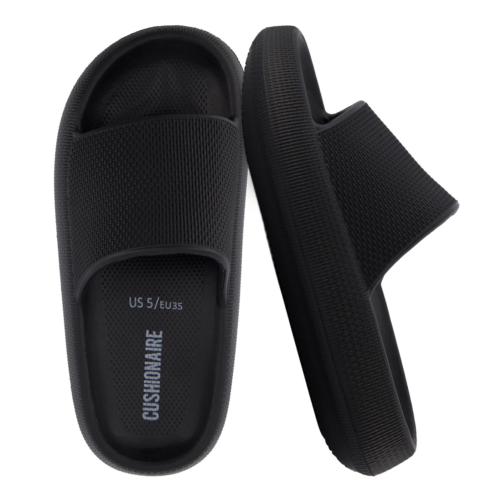 "CUSHIONAIRE Women's Feather Slide Sandals, Waterproof, 1.75"" Platform ...