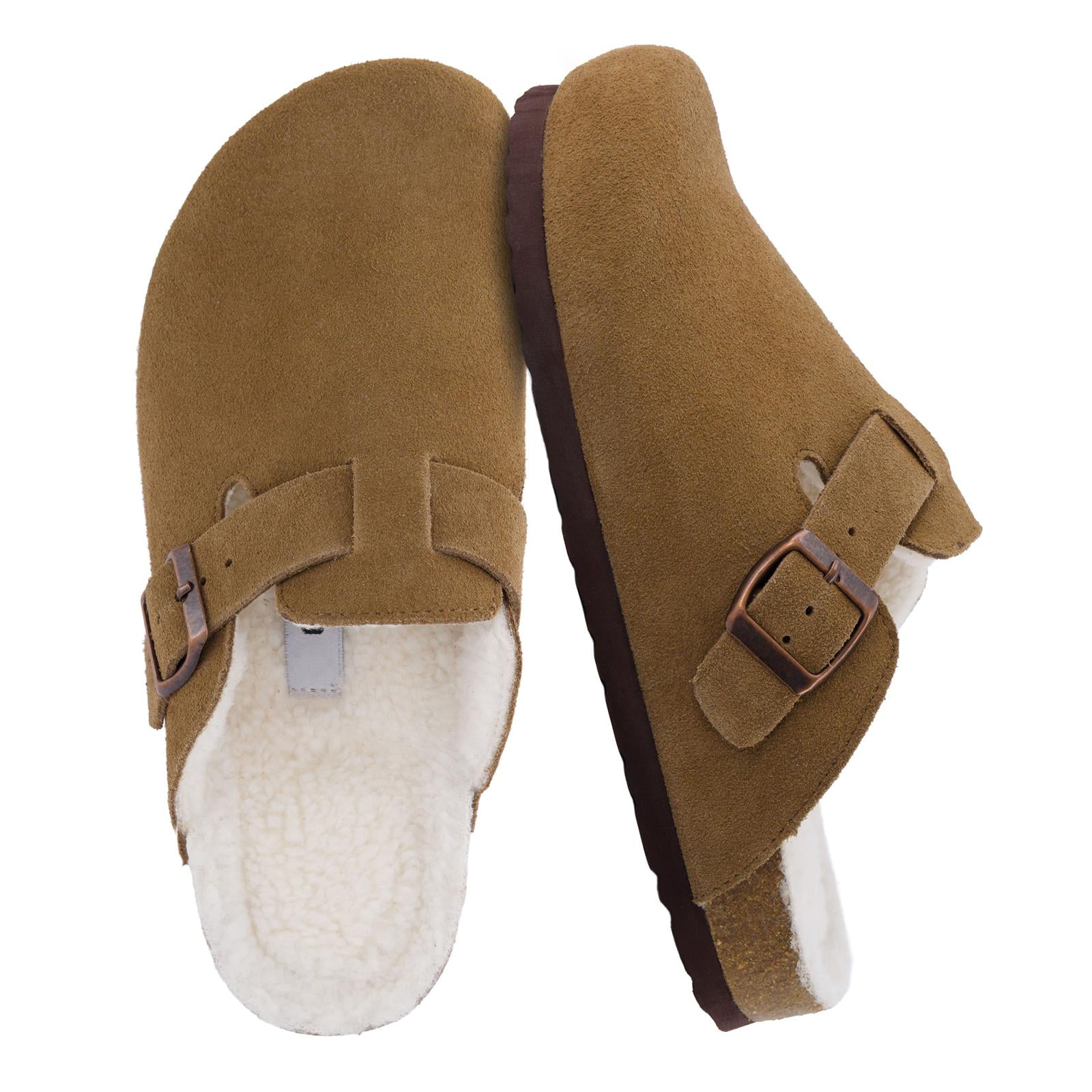 Cushionaire Hana Womens Fur Clogs | Comfortable Genuine Suede Clogs for ...