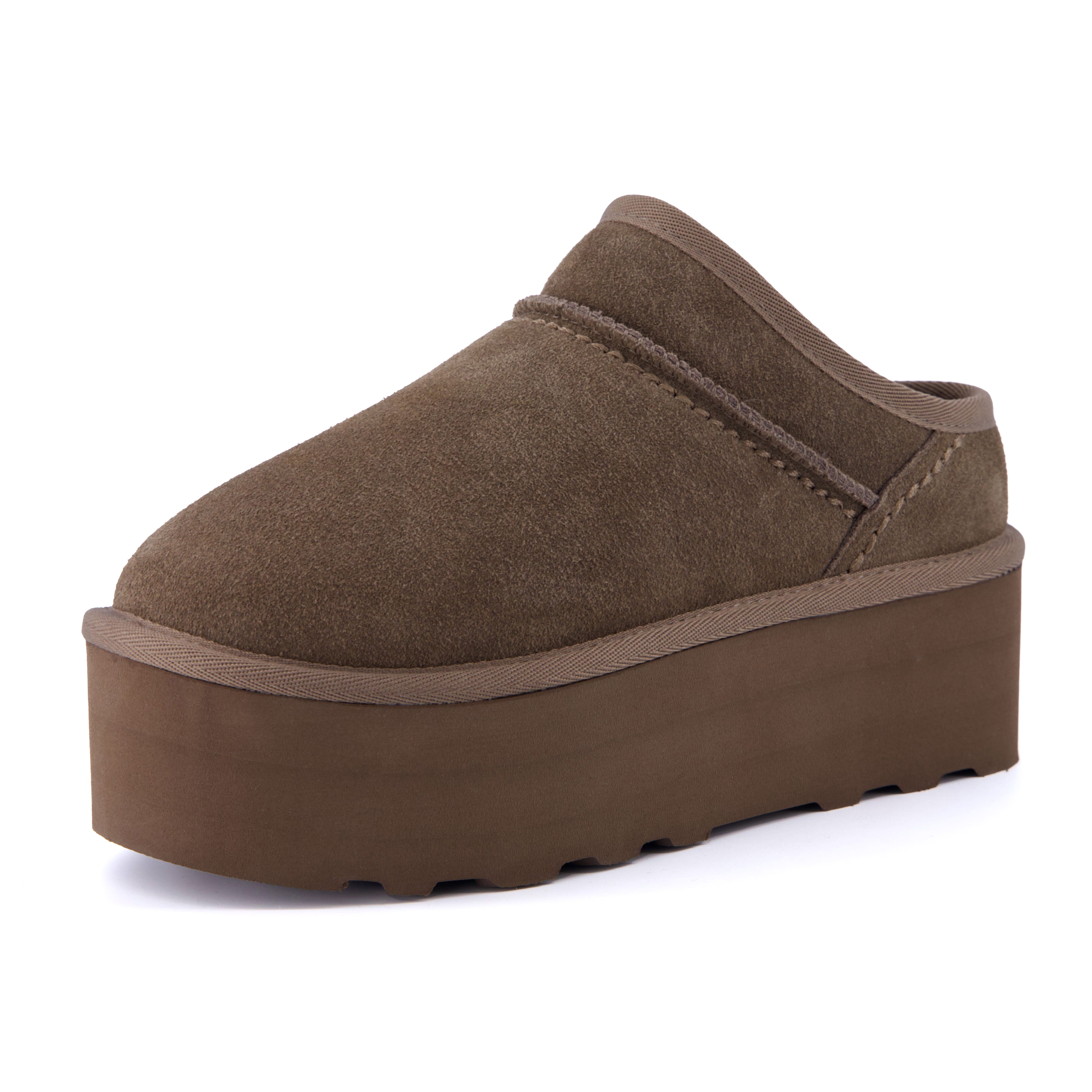 Cushionaire Women's Huggy Genuine Suede Cozy Platform Mule +Memory Foam ...