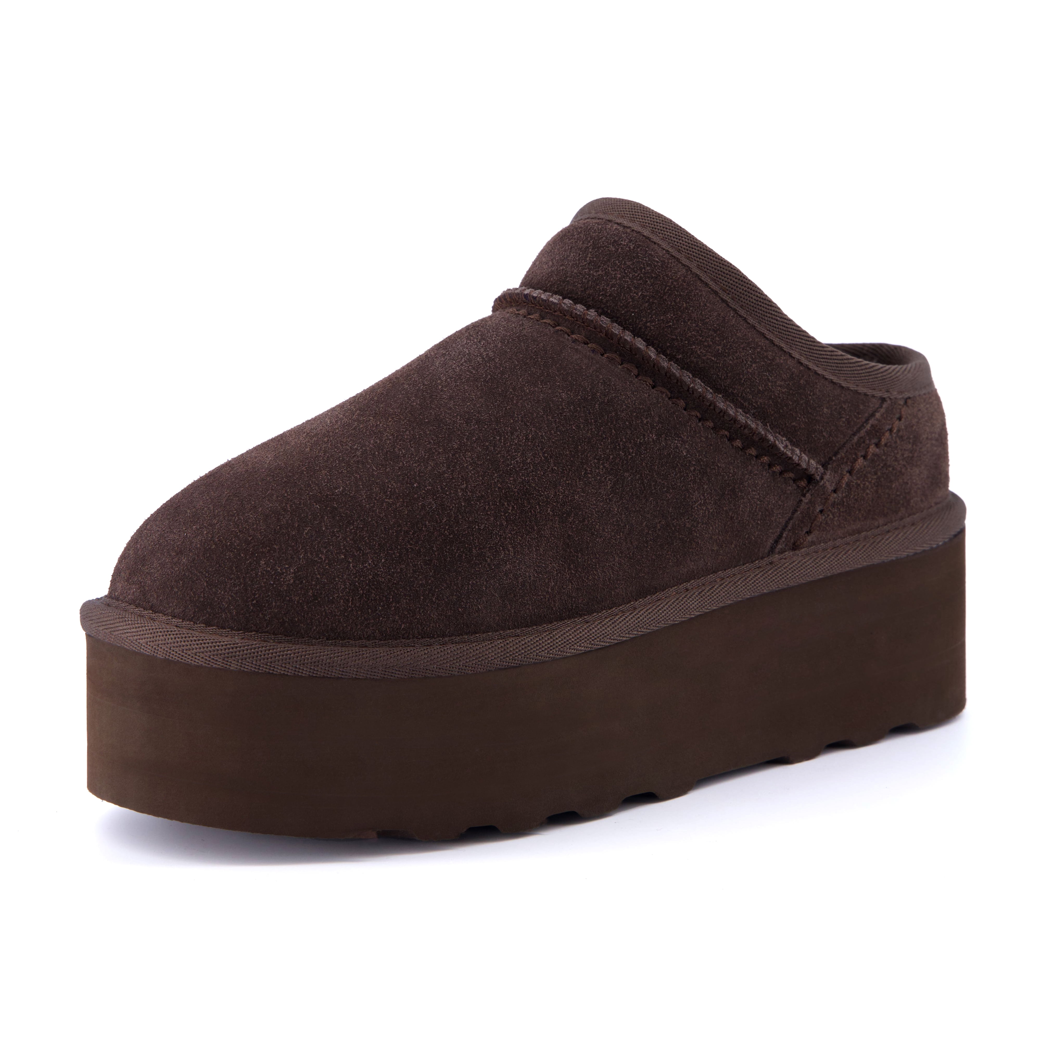 Cushionaire Women's Huggy Genuine Suede Cozy Platform Mule +Memory Foam ...