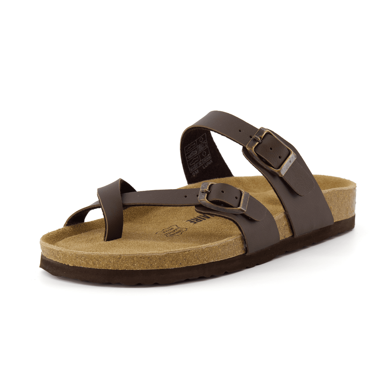 Cushionaire Women's Luna Cork Footbed Sandals with +Comfort, Wide ...
