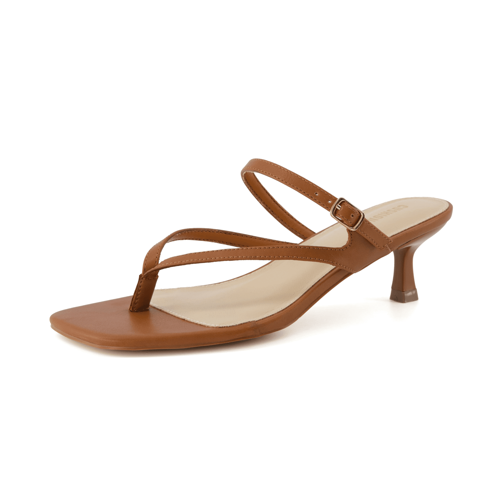 Cushionaire Women's Madrid Strappy Kitten Heel Sandals +Memory Foam ...