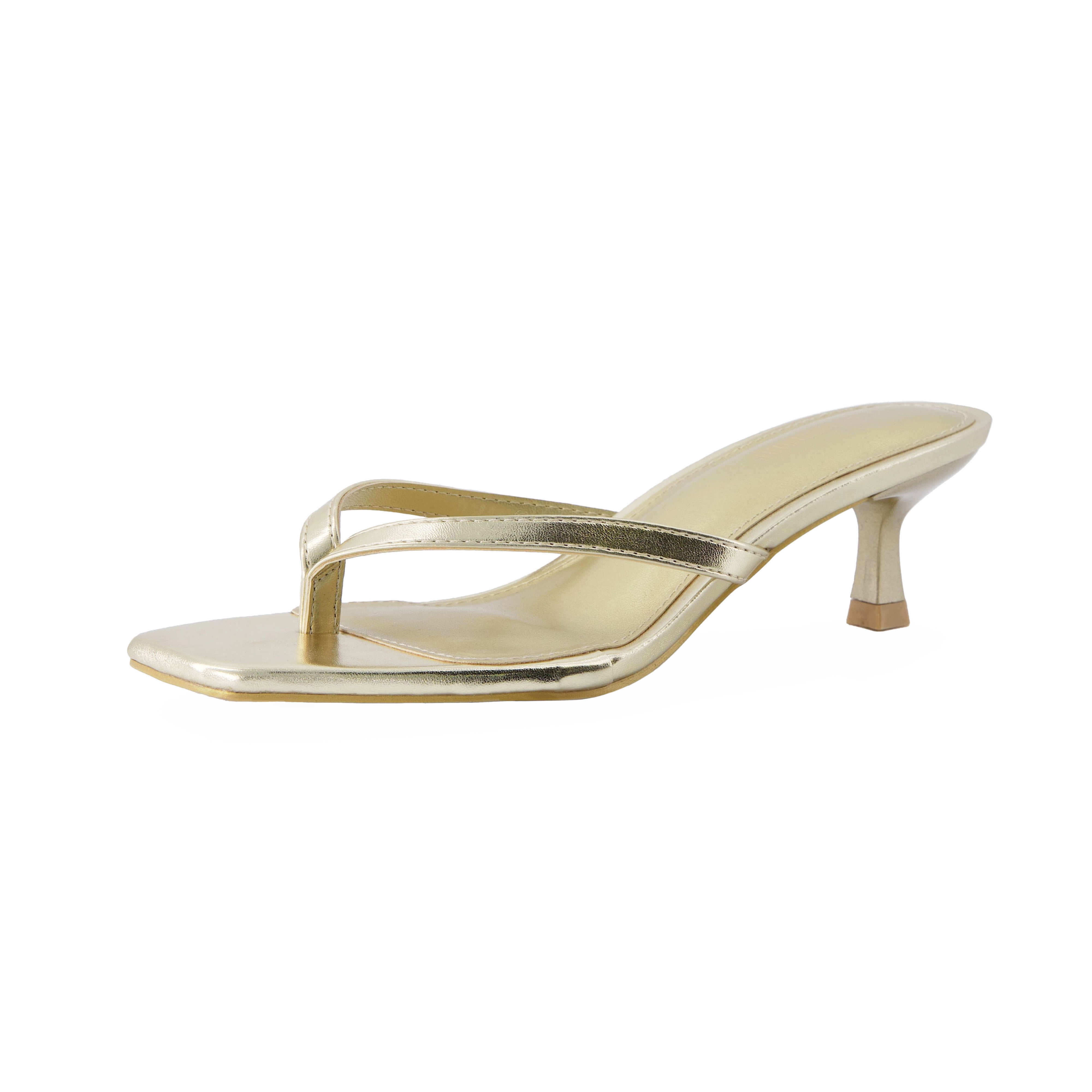 Cushionaire Women's Miami Kitten Heel Thong Sandals +Memory Foam ...