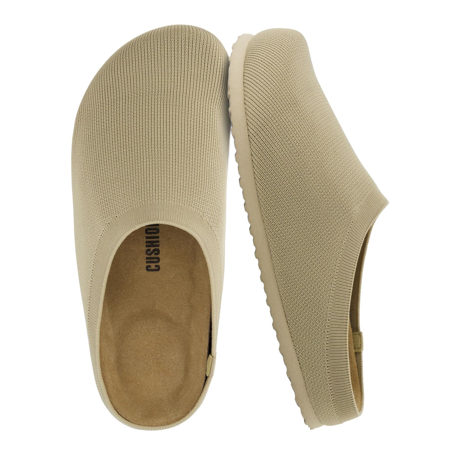 Cushionaire Women's Sils Knit Cork Footbed Clog - Soft Stretch Knit ...