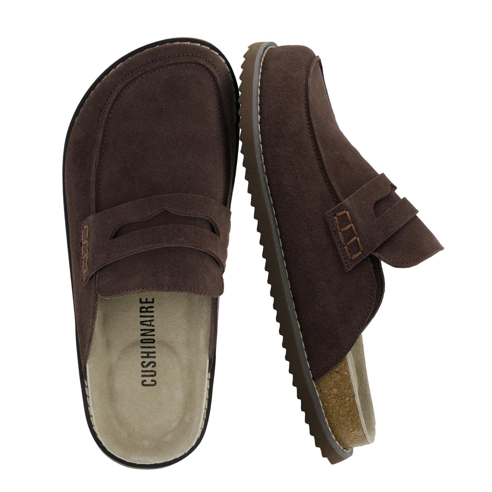 Cushionaire Zola Women’s Suede Clog – Genuine Suede Slip-On Penny ...