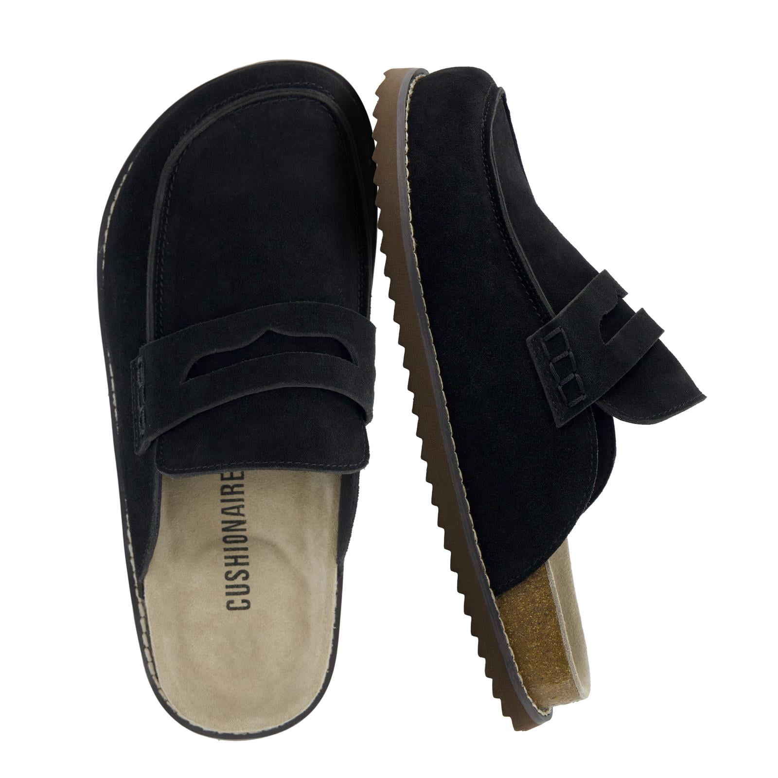 Cushionaire Zola Women’s Suede Clog – Genuine Suede Slip-On Penny ...