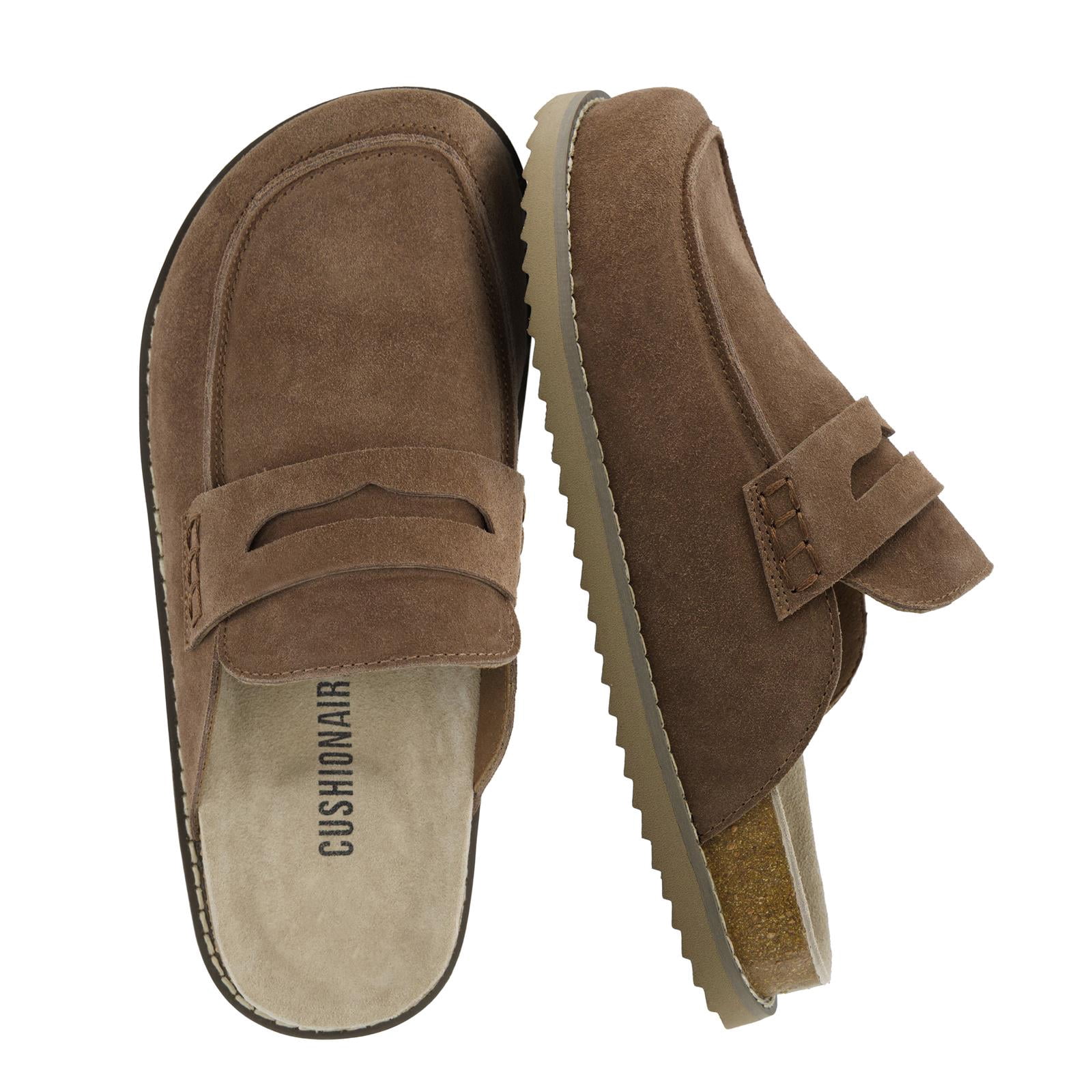 Cushionaire Zola Women’s Suede Clog – Genuine Suede Slip-On Penny ...