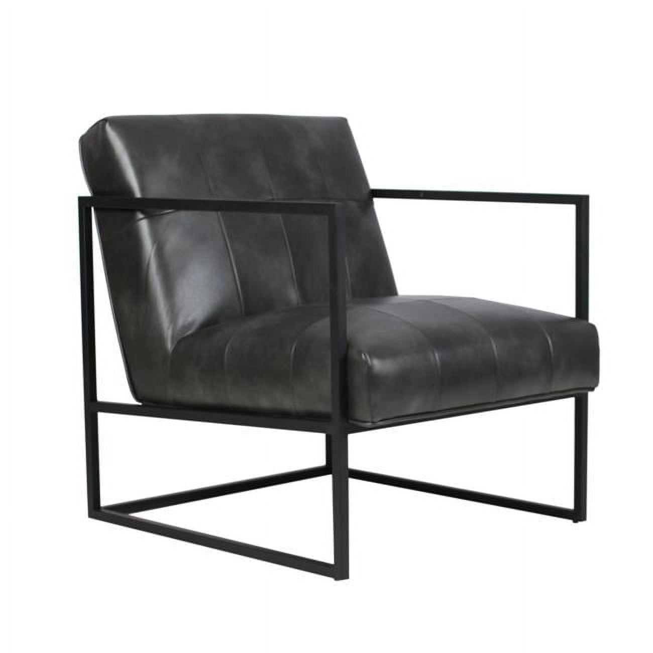 Cushioned Arm Chair with Black Metal Frame, Graphite - Walmart.com