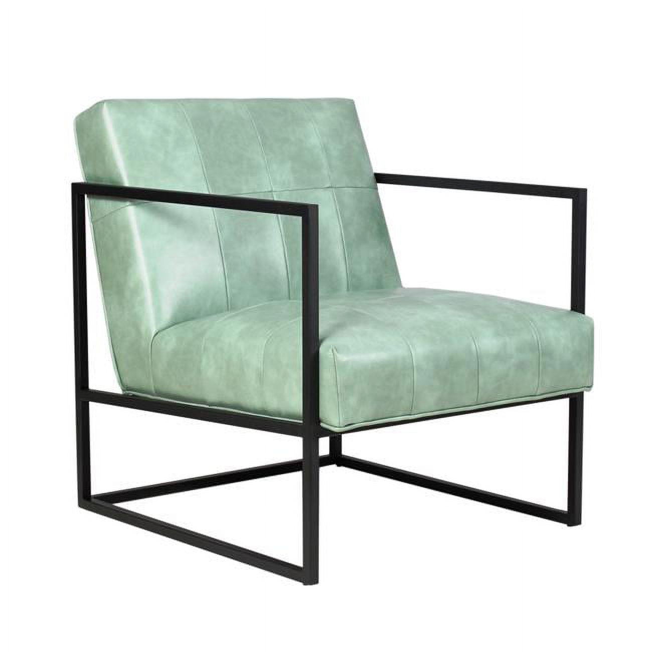 Cushioned Arm Chair with Black Metal Frame, Green - Walmart.com
