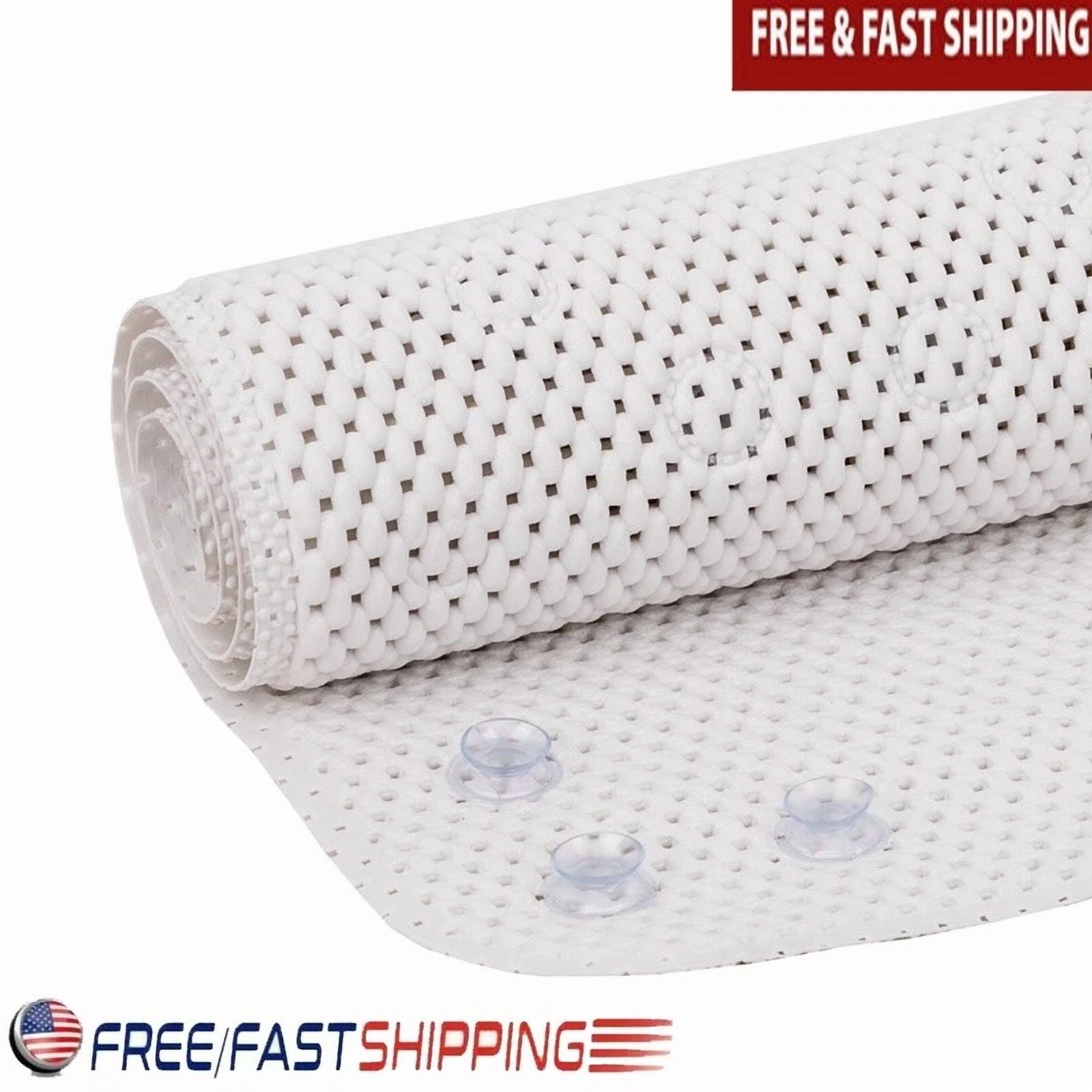 Cushioned Bathtub Mat Non-Slip W/ Suction Cups Machine Washable Foam ...