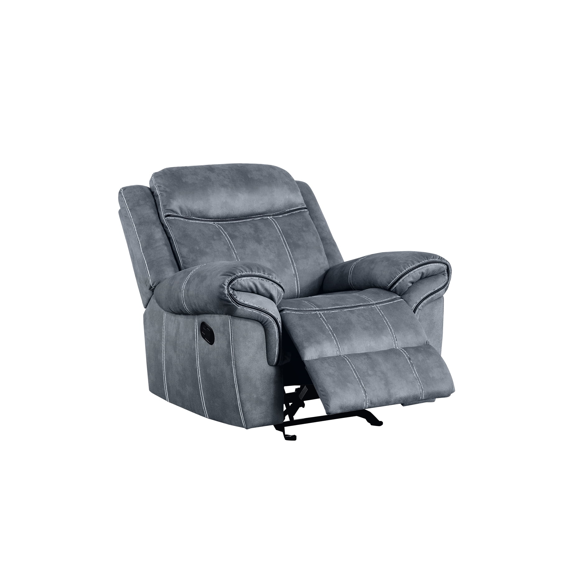 Cushioned Gray Velvet Recliner For Comfort Two-tone With An Exceptional ...