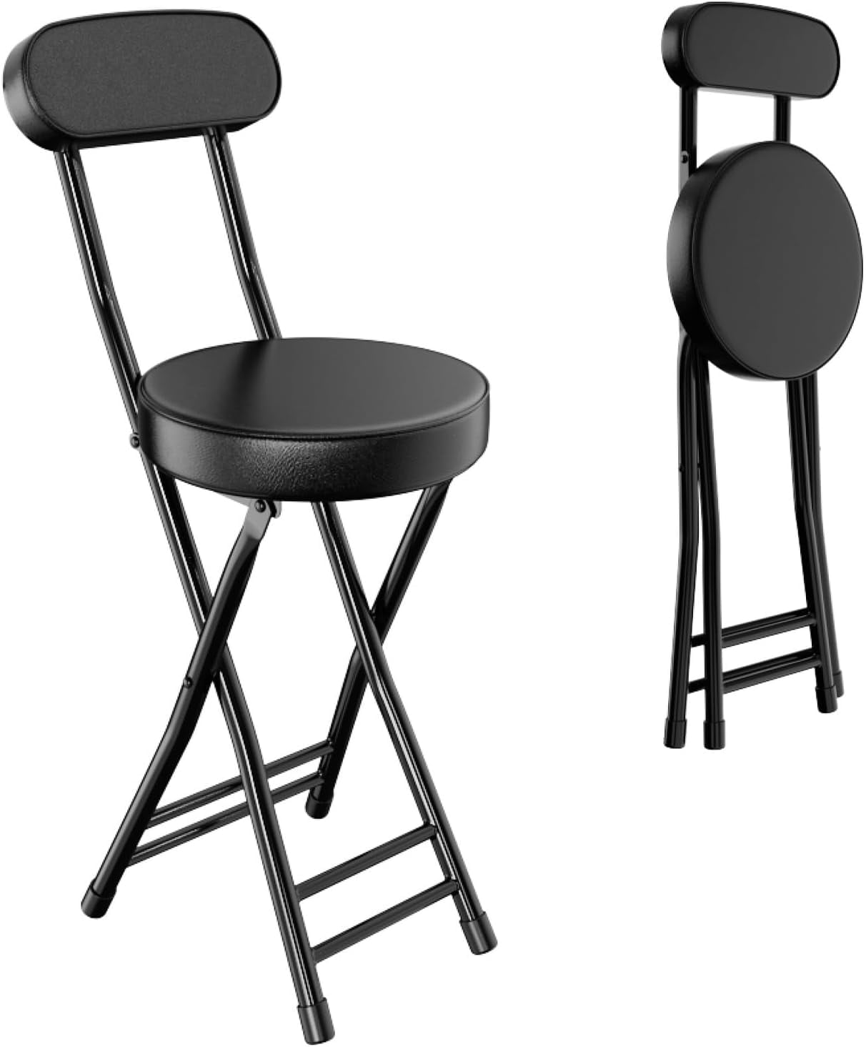 Cushioned Padded Folding Stool,23.6-Inch Counter Height Bar Stool ...