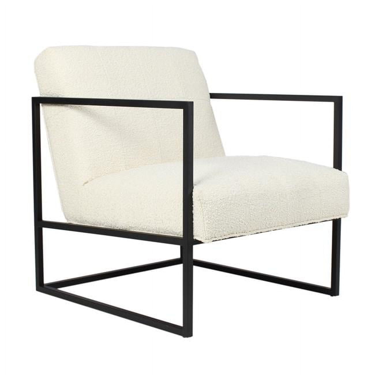 Cushions Arm Chair with Black Metal Frame, Cream - Walmart.com